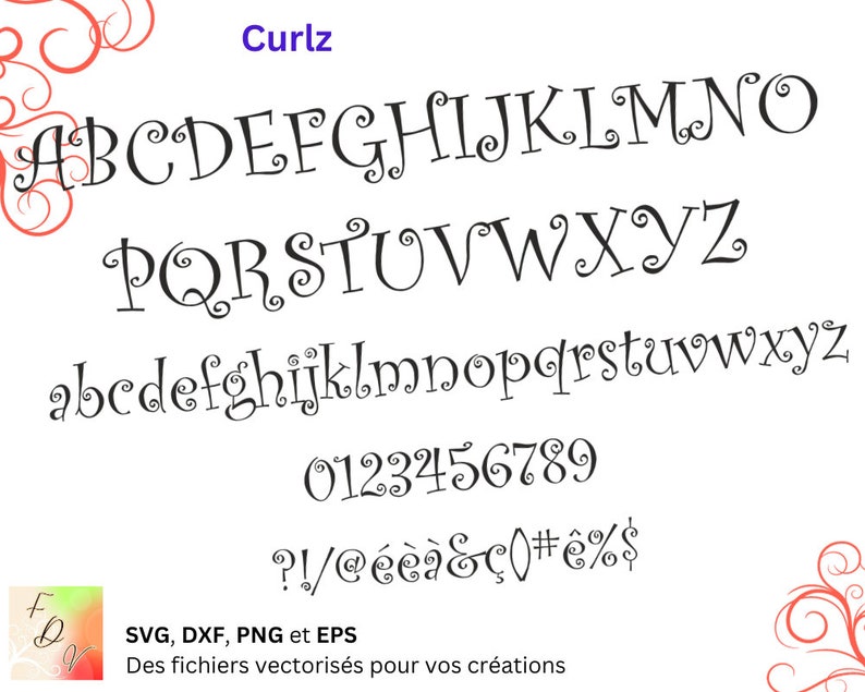Alphabet Curlz Svg, Eps, Dxf, Png, Digital File - Etsy