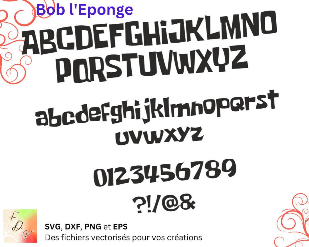 Spongebob Squarepants Alphabet SVG, DXF, EPS, PNG, Downloadable File - Etsy