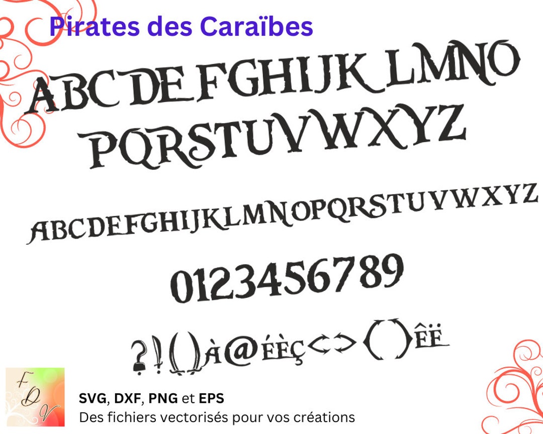 Pirates of the Caribbean Alphabet Svg, Dxf, Eps, Png, Digital File - Etsy