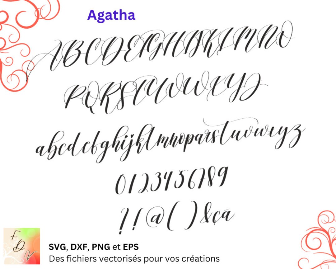 Alphabet Agatha Svg, Dxf, Eps, Png, Digital File - Etsy
