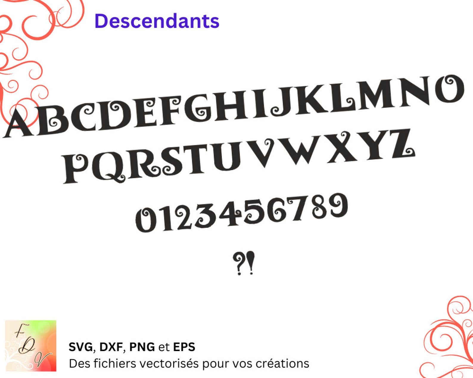Alphabet the Descendants SVG, DXF, EPS, PNG Digital File - Etsy