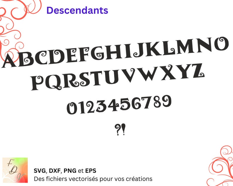 Alphabet Les Descendants Svg, Dxf, Eps, Png Fichier Numérique - Etsy