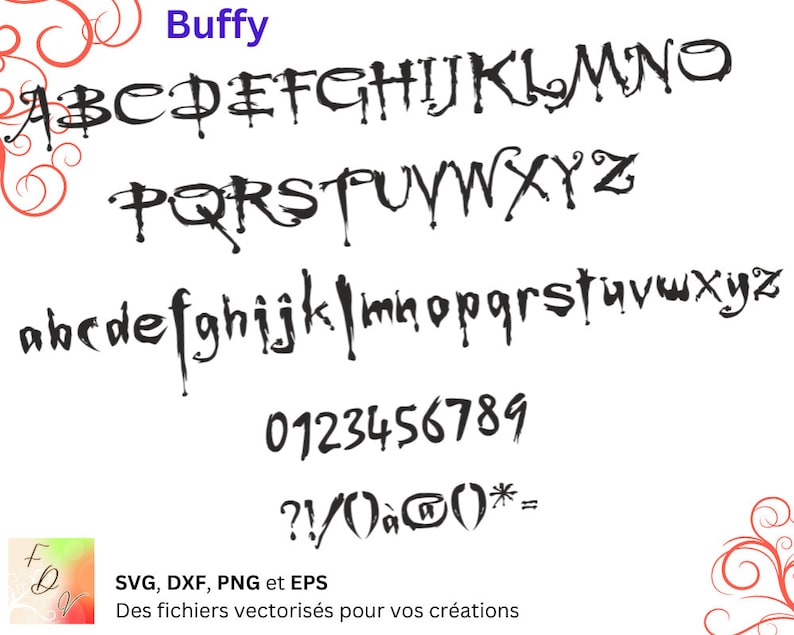 Buffy Alphabet Svg, Dxf, Eps, Png, Digital File - Etsy