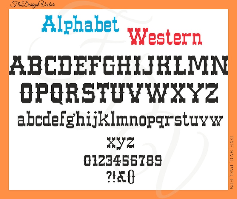 Western Alphabet Svg, Eps, Dxf, Png - Etsy