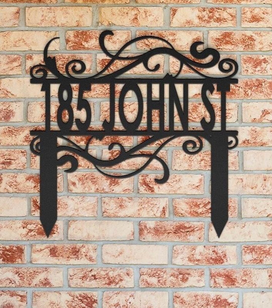 Personalized Swirl Address Stake, Custom Address Stake for Yard ...