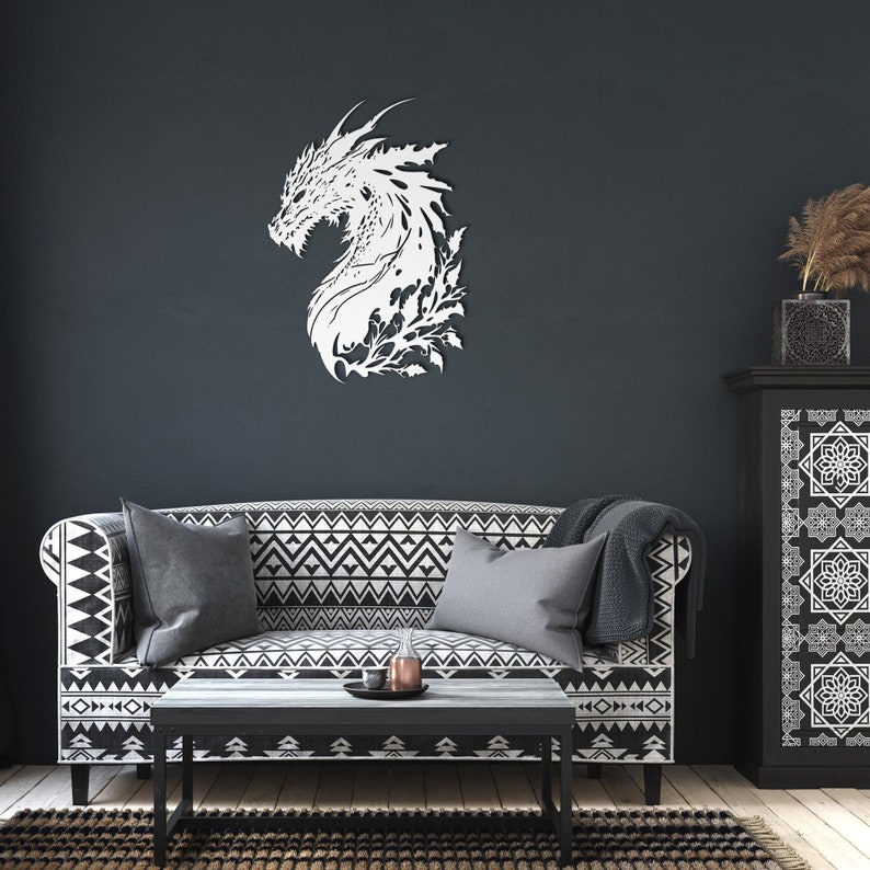 Dragon Metal Wall Art, Steel Dragon Sign, Unique Christmas Gift, Dragon ...