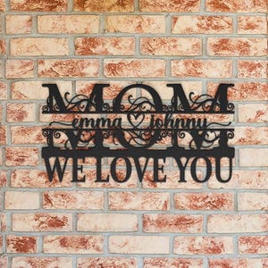 Personalized We Love You MOM Metal Sign, Custom MOM Sign for Mothers ...