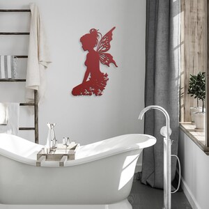 Floral Fairy Sign, Fairy Metal Art, Metal Wall Art, Cut Metal Sign ...