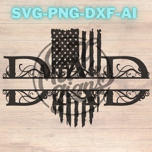 Dad American Flag Svg, Dad Split Svg, Dad Svg, Dad Monogram Svg, Dad ...