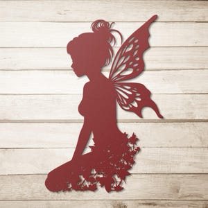 Floral Fairy Sign, Fairy Metal Art, Metal Wall Art, Cut Metal Sign ...