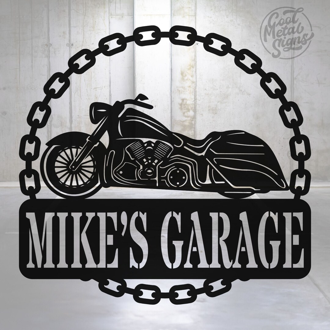 Personalized Motorcycle Chain Sign, Custom Fatboy Sign, Custom Harley ...