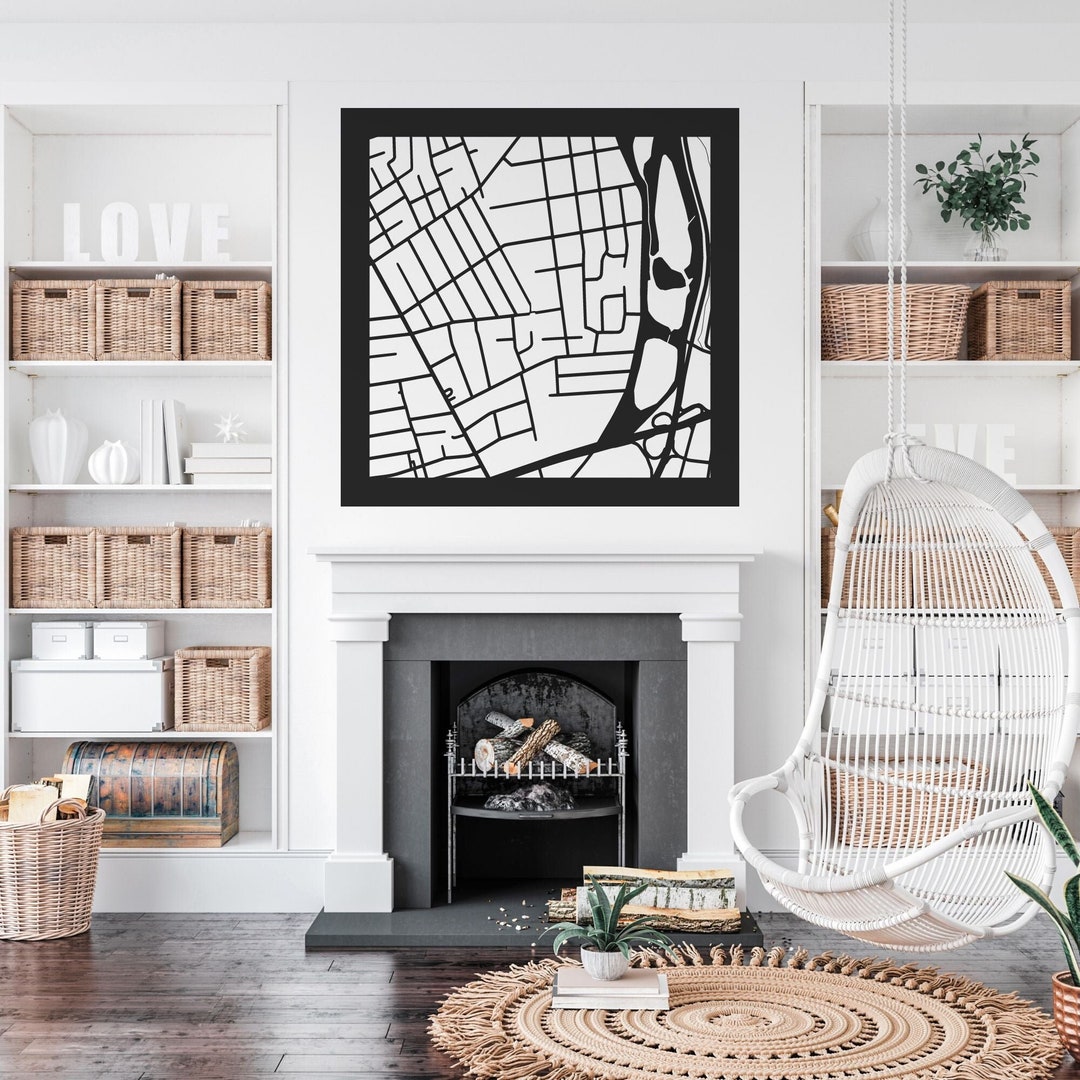 Personalized Street Map Sign in Metal, Custom Map Sign, Unique Gift for ...