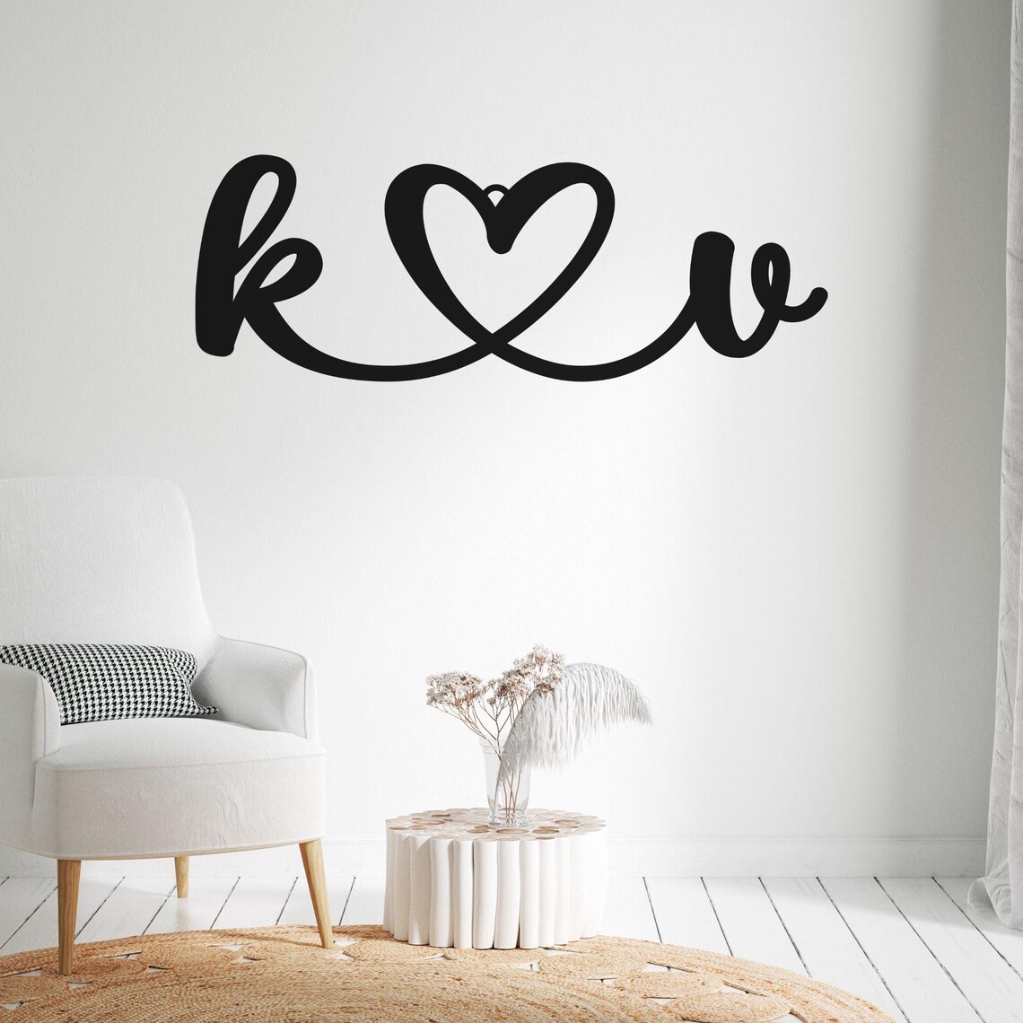 Personalized Initials Heart Sign, Custom Couples Initials Sign, Custom ...