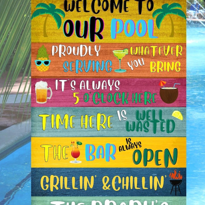 Funny Pool Signs - Etsy