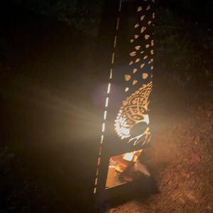 Tree of Life Fire Pit Chiminea: Raw Steel Fire Tower - Etsy