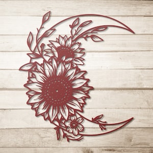 Daisy Moon Metal Wall Art: Boho Floral Decor - Etsy