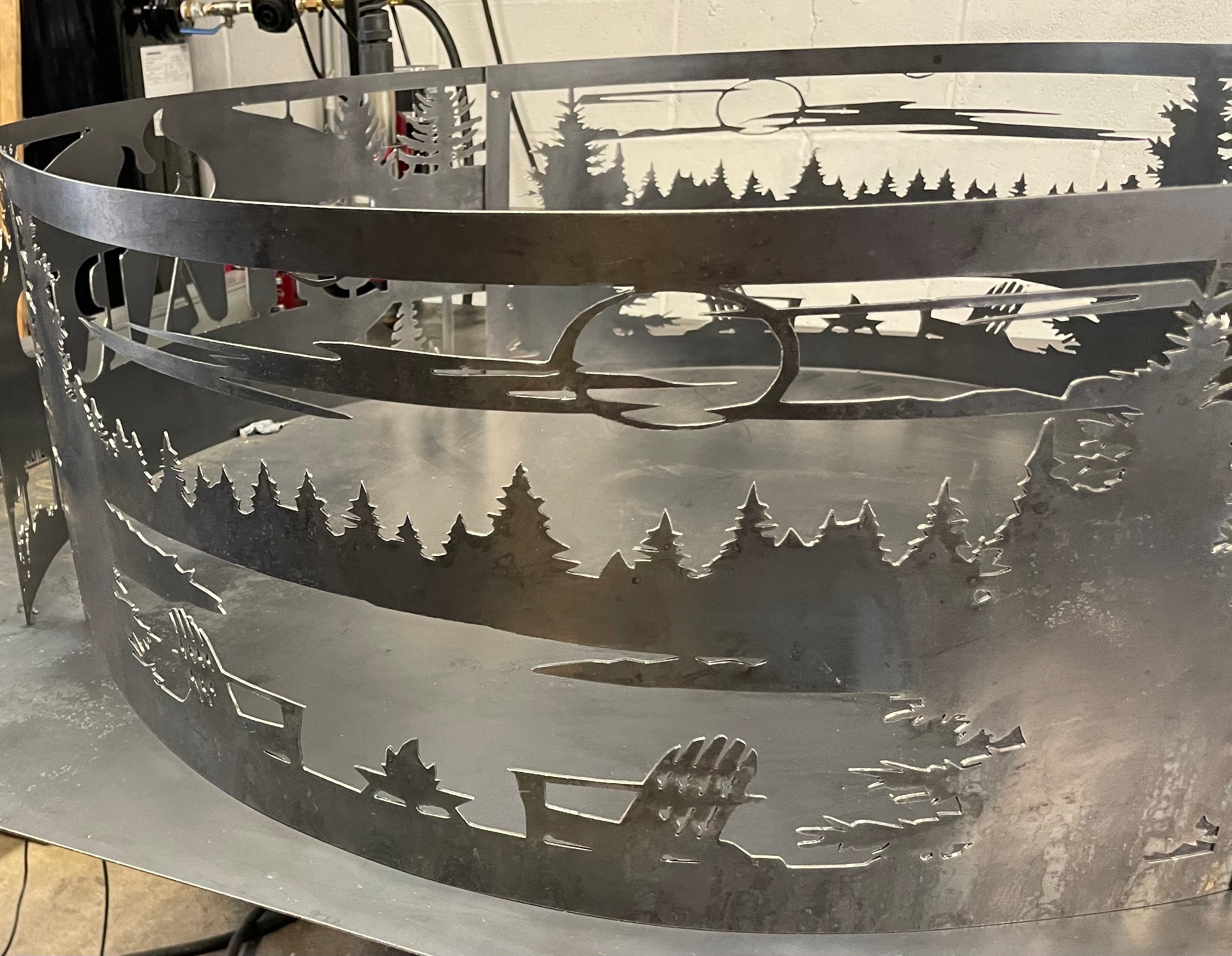 Personalized Fire Pit Ring Custom Fire Pit Fire Pit Scene - Etsy