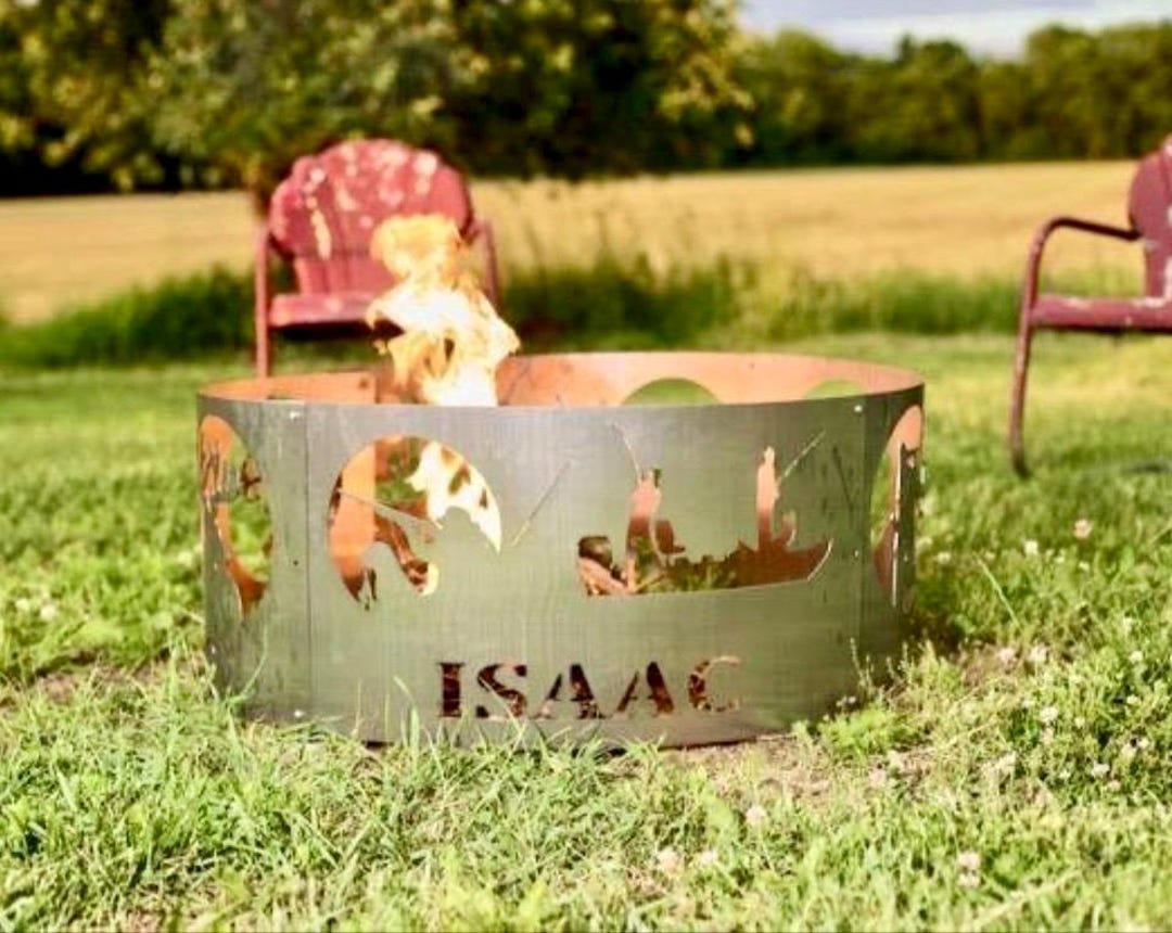 Personalized Hunting Fire Pit Ring, Custom Fire Pit Ring, Fishing and ...