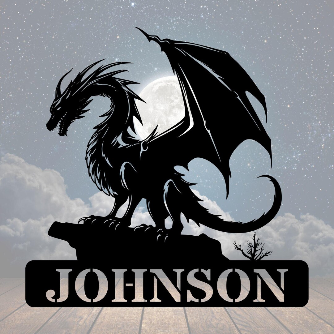 Personalized Dragon Sign, Metal Dragon Sign, Custom Dragon Wall Sign ...