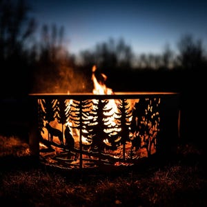 Personalized Wolves Fire Pit Ring, Custom Fire Pit Ring, Outdoor Fire ...