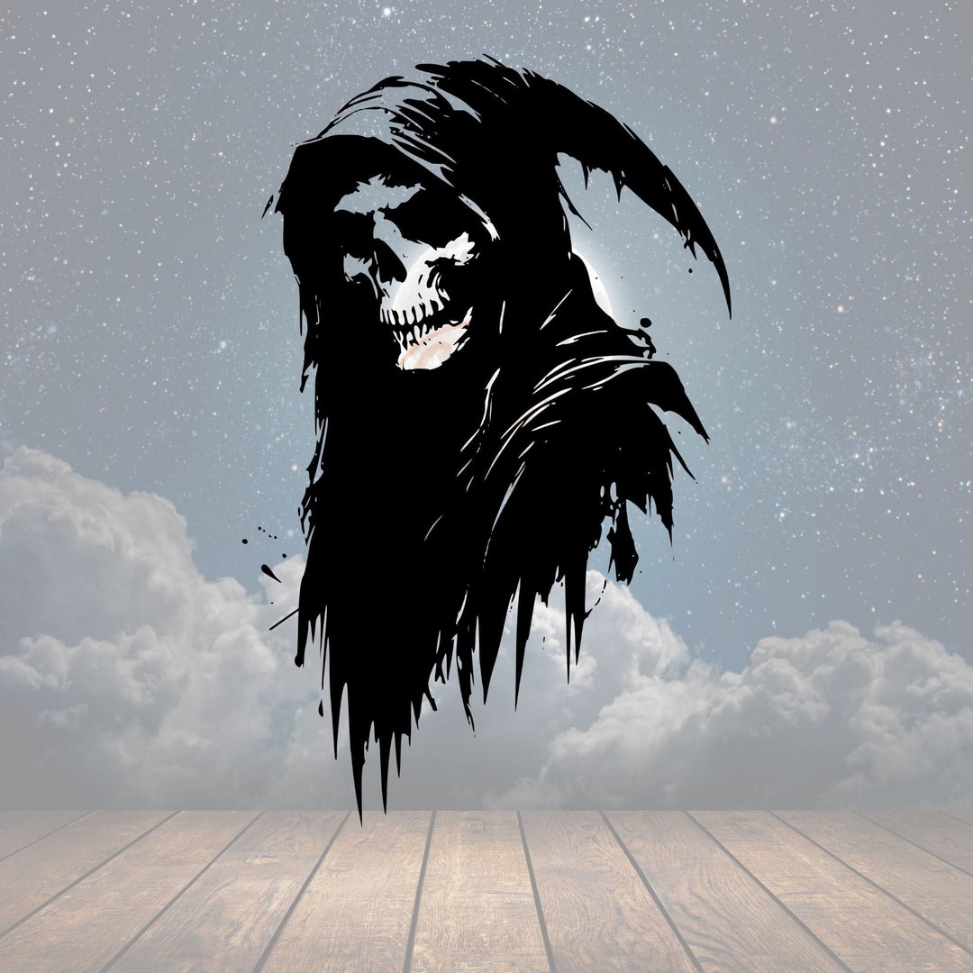 Grim Reaper Metal Sign: Halloween Decor, Powder Coated Steel - Etsy