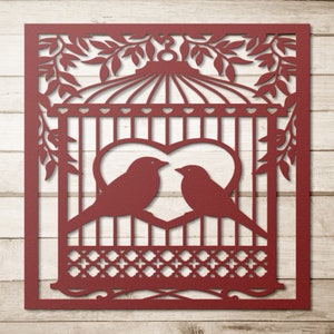 Two Birds in a Cage Sign, Love Bird Sign, Couples Metal Sign, Sign for ...