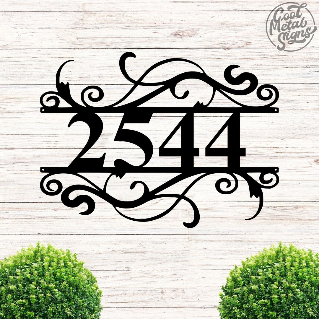 Personalized Swirl Monogram Address Sign, Custom Home Address Sign ...