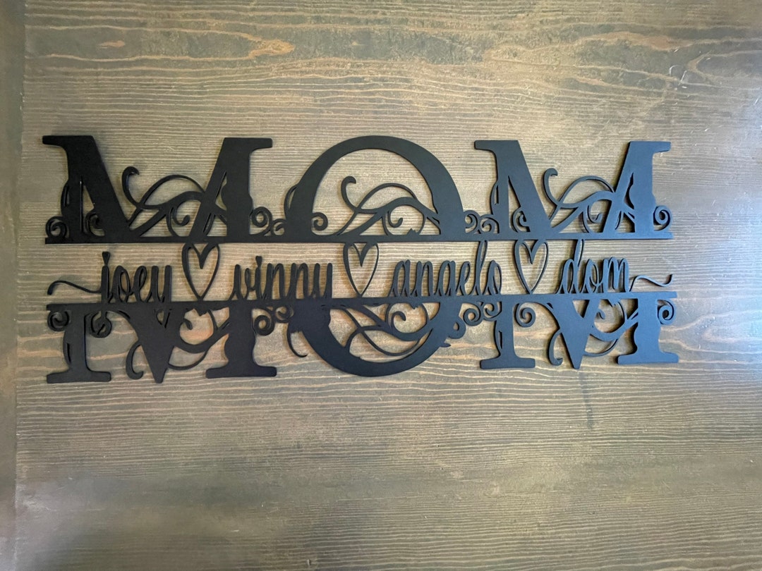 Mom Sign With Children in Metal, Personalized Mothers Day Gift, Unique ...