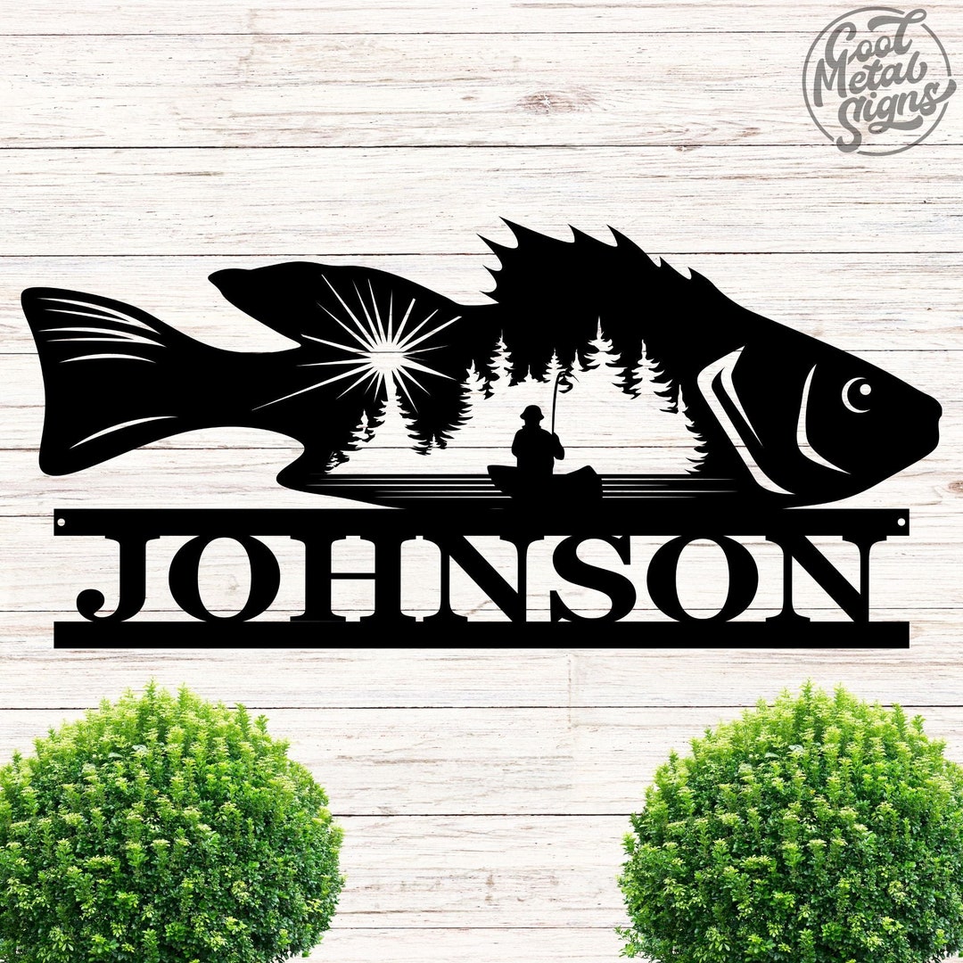 Personalized Bass Fishing Sign, Fishing Gift for Men, Custom Fishing ...