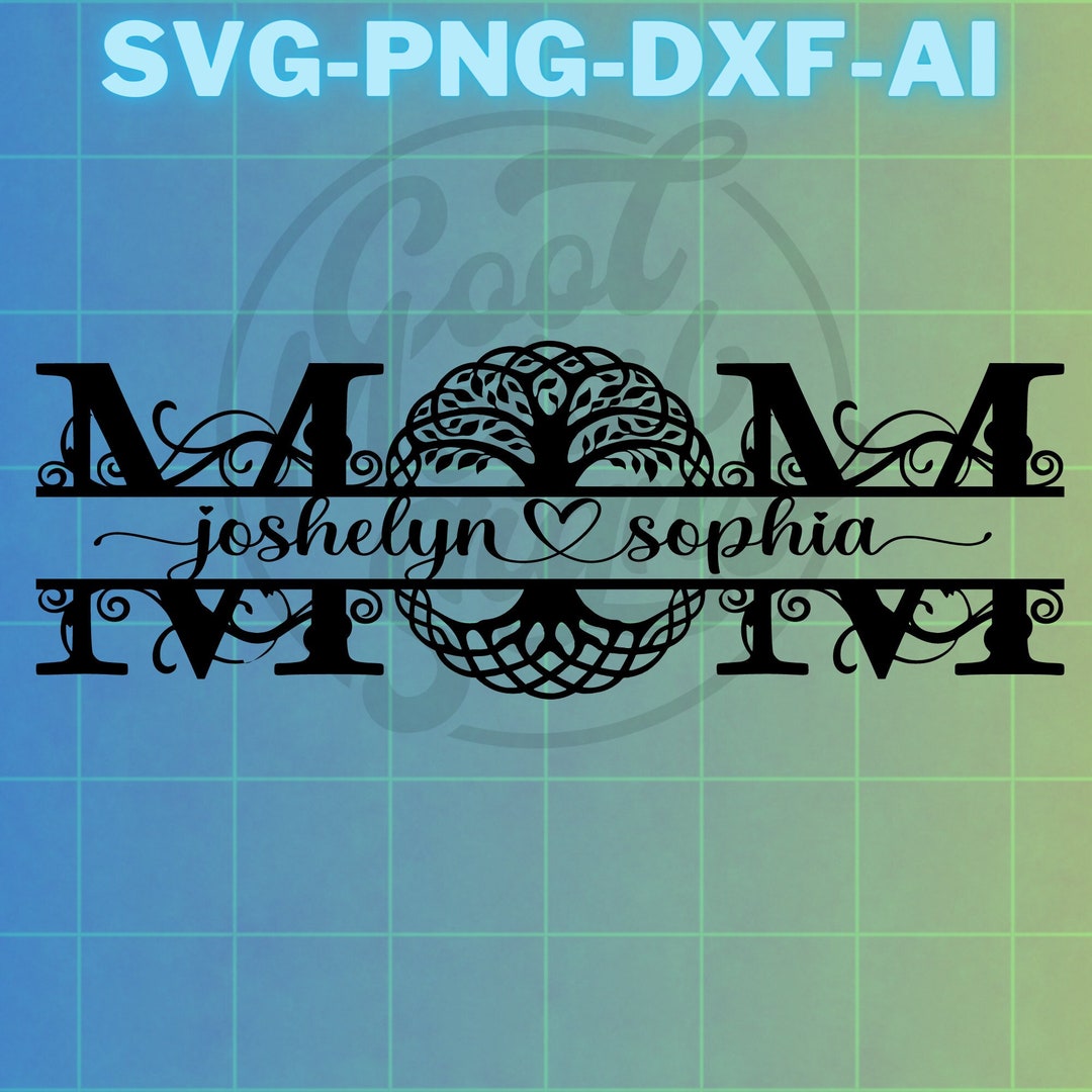 Mom Swirl Tree of Life Split Svg, Mom Svg, Mom Monogram Svg, Mom Celtic ...