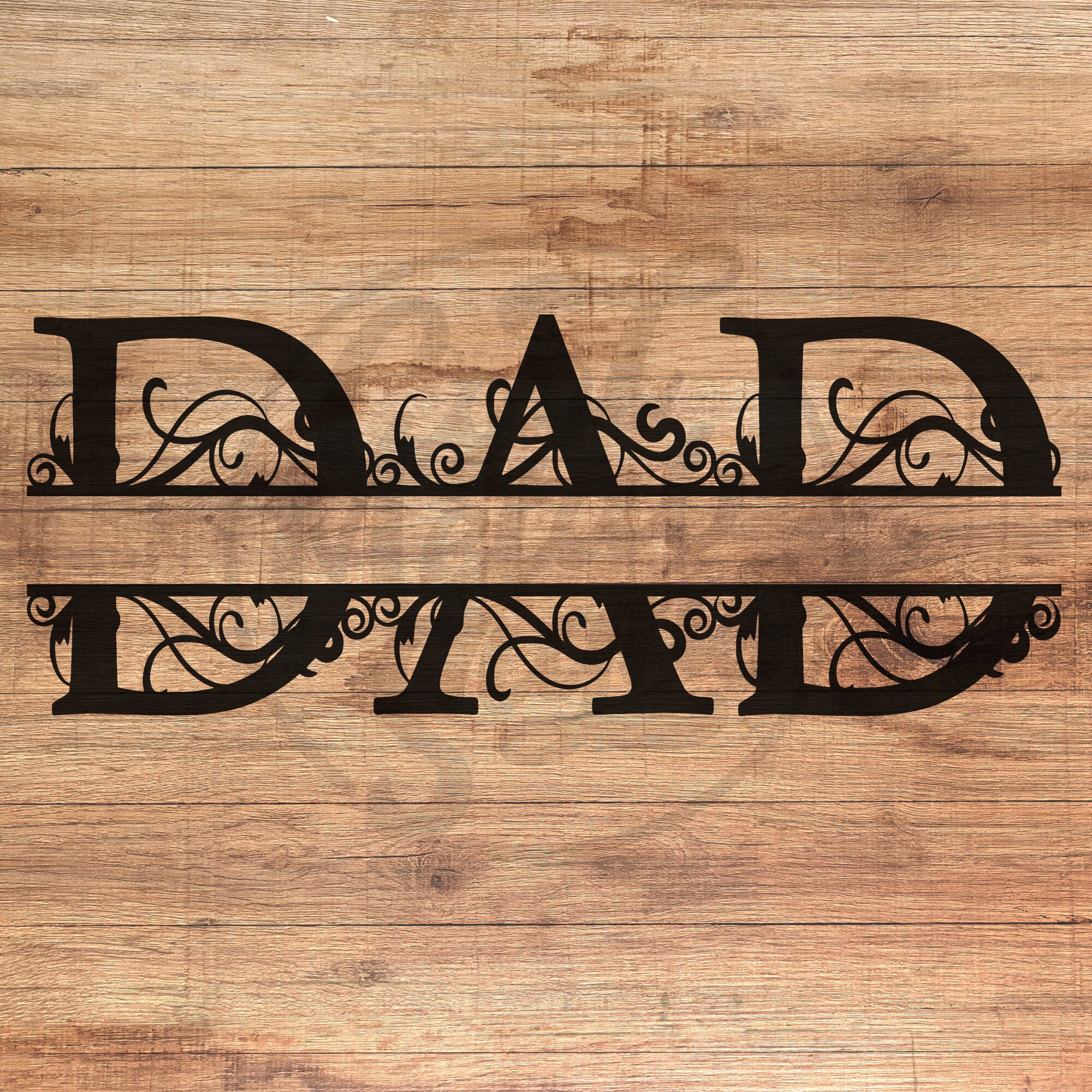 Dad Svg Dad Swirl Svg Fathers Day Digital File Dad - Etsy