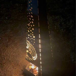 Tree of Life Fire Pit Chiminea: Raw Steel Fire Tower - Etsy