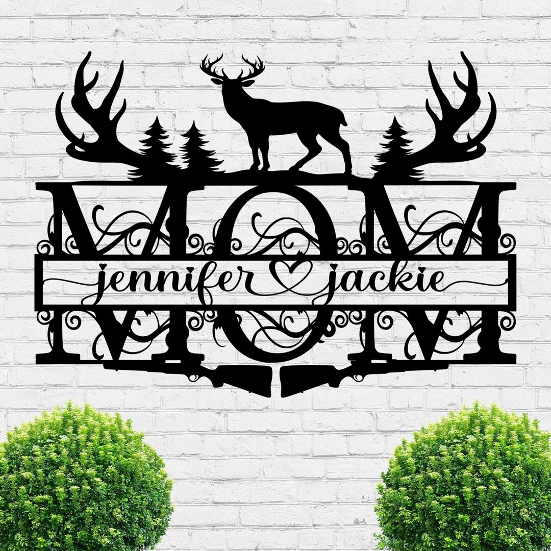 Personalized Deer Mom Metal Sign: Custom Family Name Art - Etsy