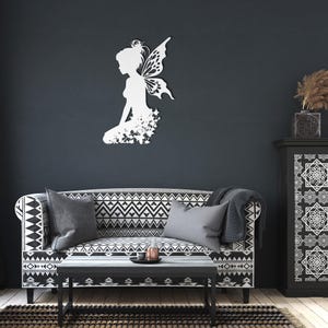 Floral Fairy Sign, Fairy Metal Art, Metal Wall Art, Cut Metal Sign ...