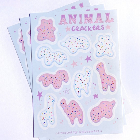 Animal Crackers Sticker Sheet // Cute Stickers Scrapbooking | Etsy