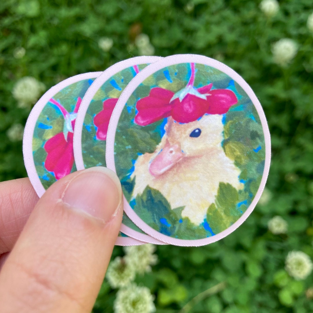 Flower Duck Sticker // Cute Duck Sticker, Vinyl Sticker, Journaling ...
