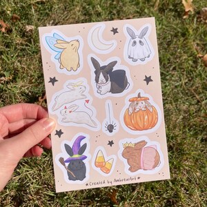 Halloween Bunny Stickers // Cute Stickers, Animal Stickers, Planner ...