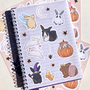 Halloween Bunny Stickers // Cute Stickers, Animal Stickers, Planner ...