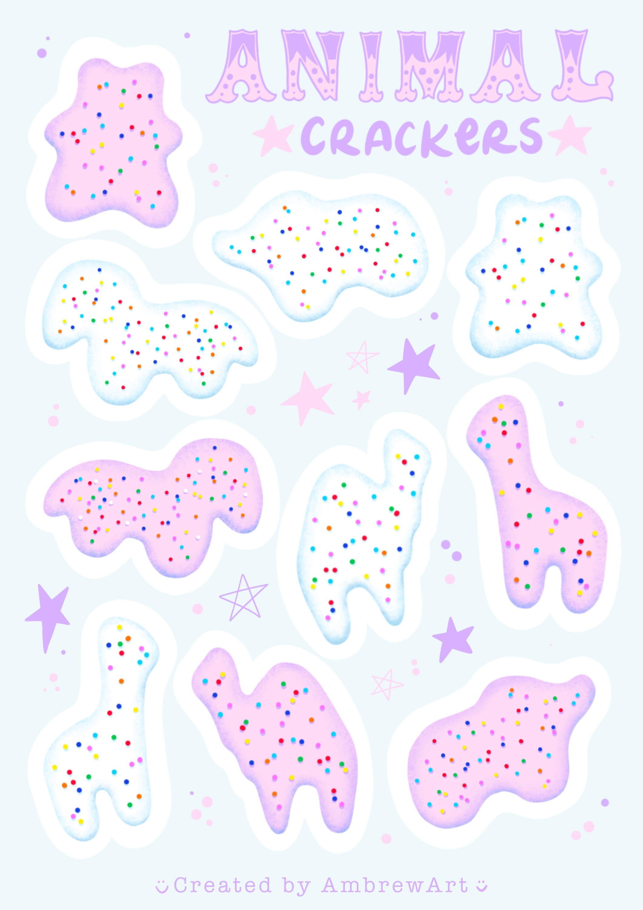 Animal Crackers Sticker Sheet // Cute Stickers, Scrapbooking ...