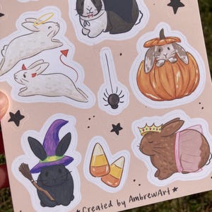 Halloween Bunny Stickers // Cute Stickers, Animal Stickers, Planner ...