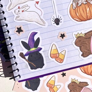 Halloween Bunny Stickers // Cute Stickers, Animal Stickers, Planner ...