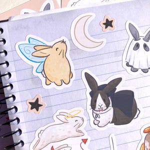 Halloween Bunny Stickers // Cute Stickers, Animal Stickers, Planner ...
