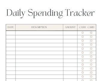 Daily Aesthetic Spending Finance Tracker Planner - Etsy