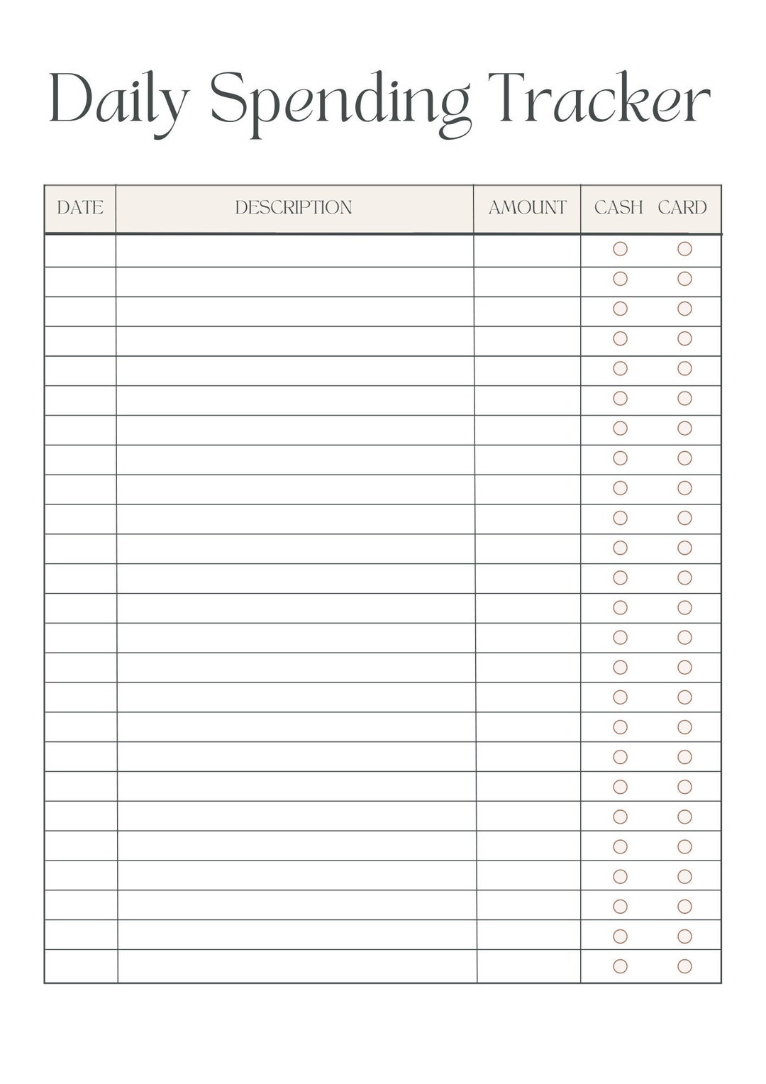 Daily Aesthetic Spending Tracker - Etsy