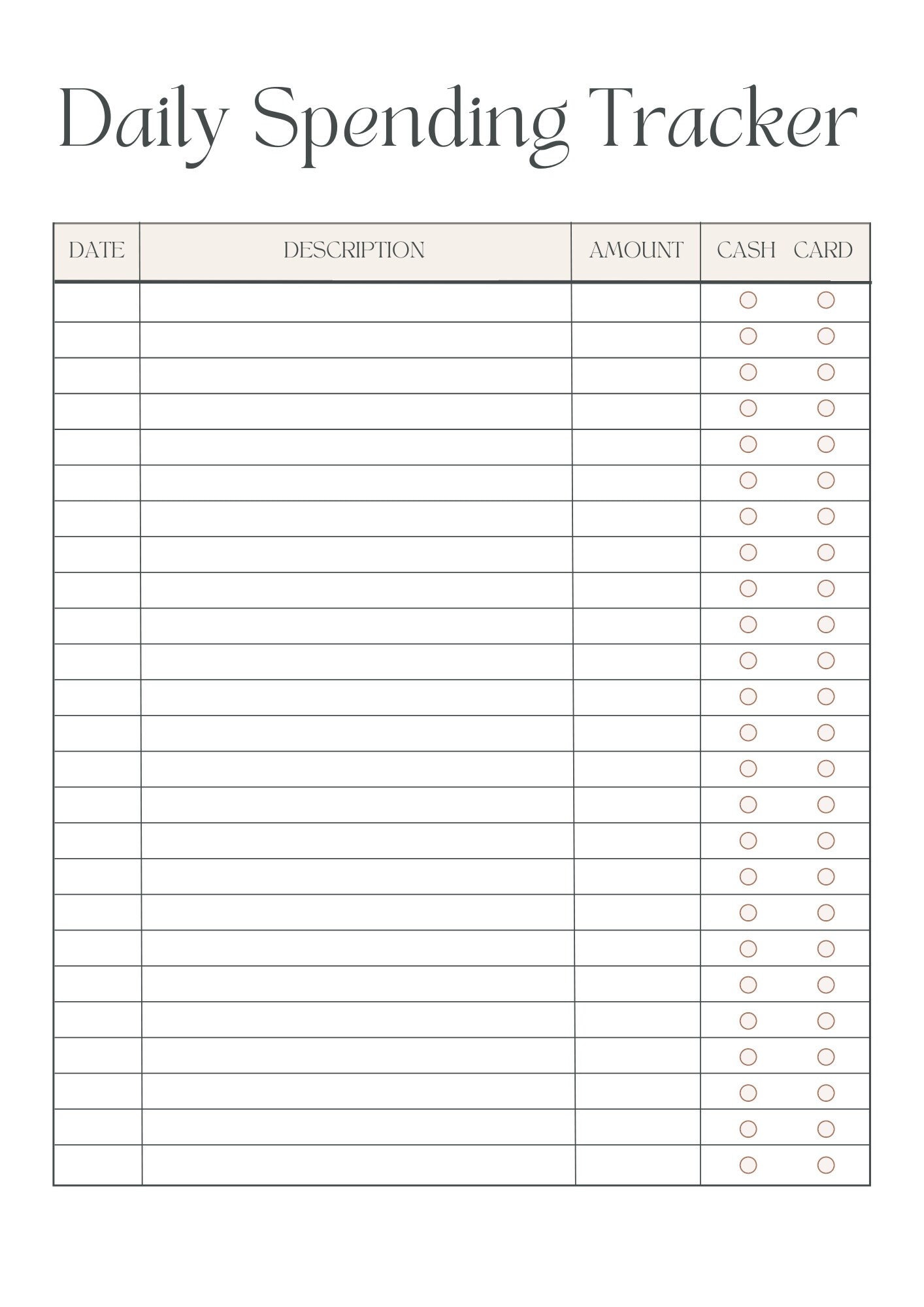 Daily Aesthetic Spending Tracker - Etsy