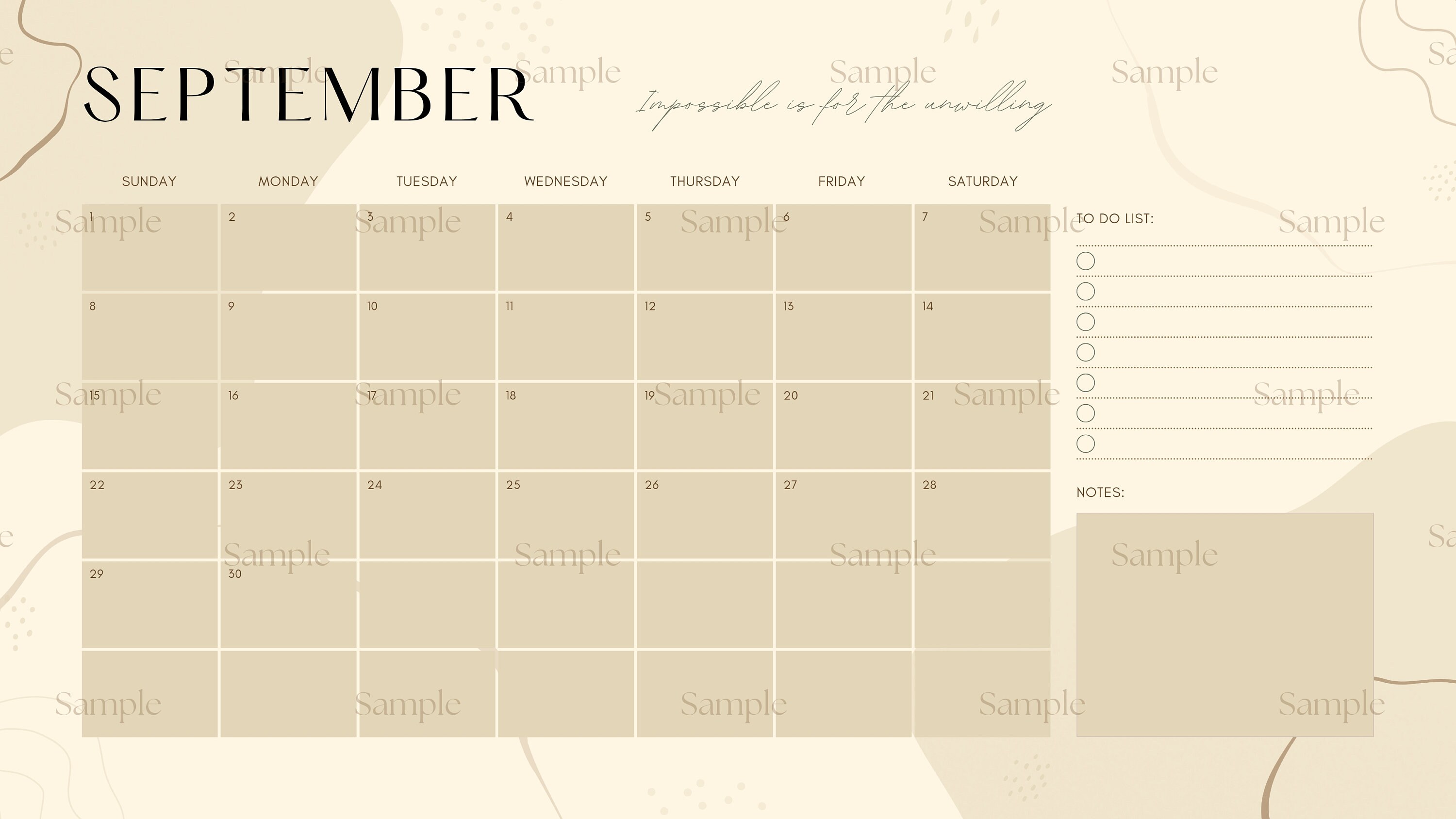 EDITABLE September 2023 Calendar, Beautiful & Cozy Fall Autumn ...
