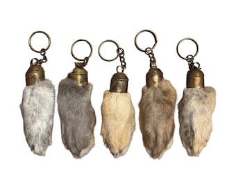 Unique Lucky Snowshoe Rabbit Foot Keychain, Swivel Keychain, Gift Idea ...