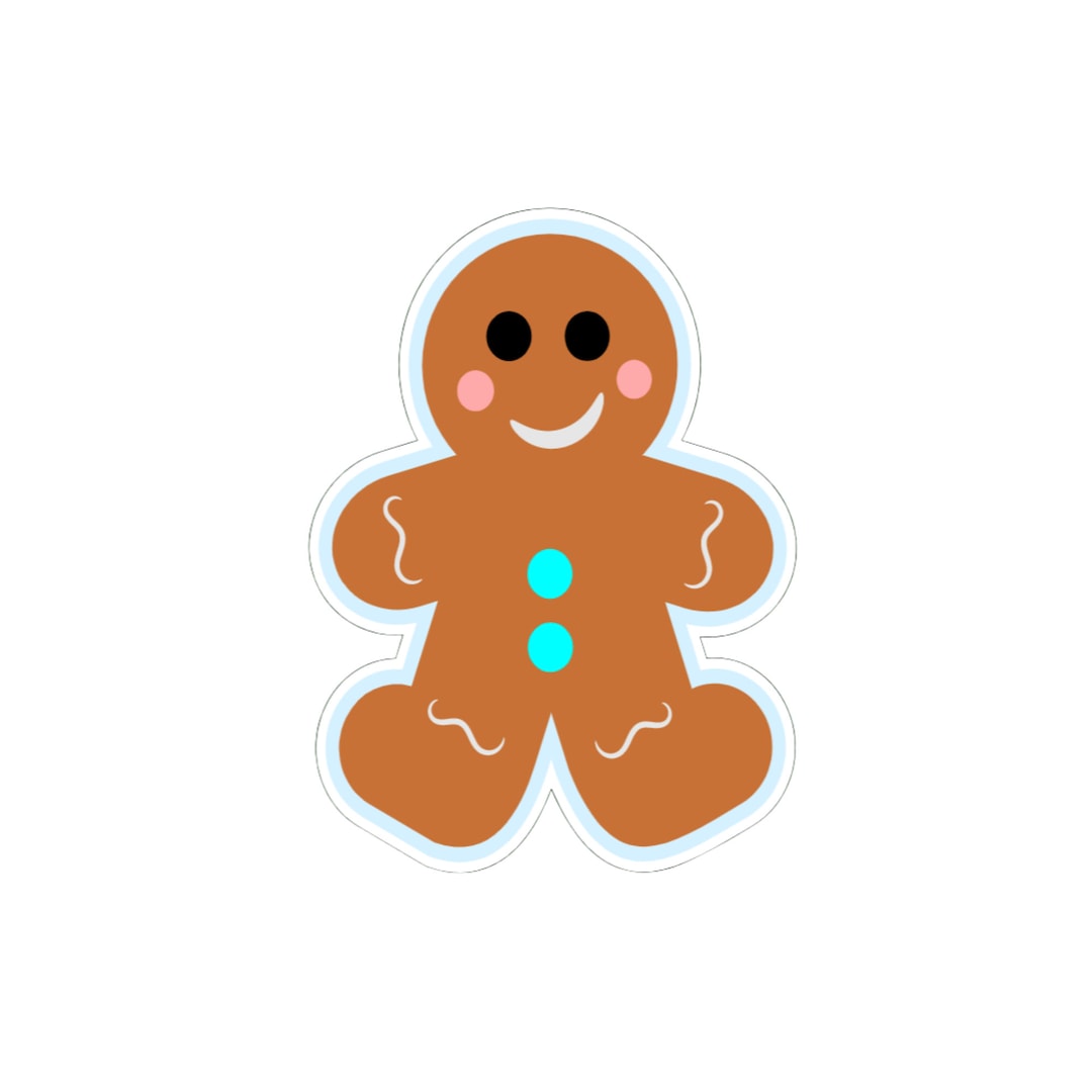 Gingerbread Man Sticker Gingerbread Christmas Sticker - Etsy