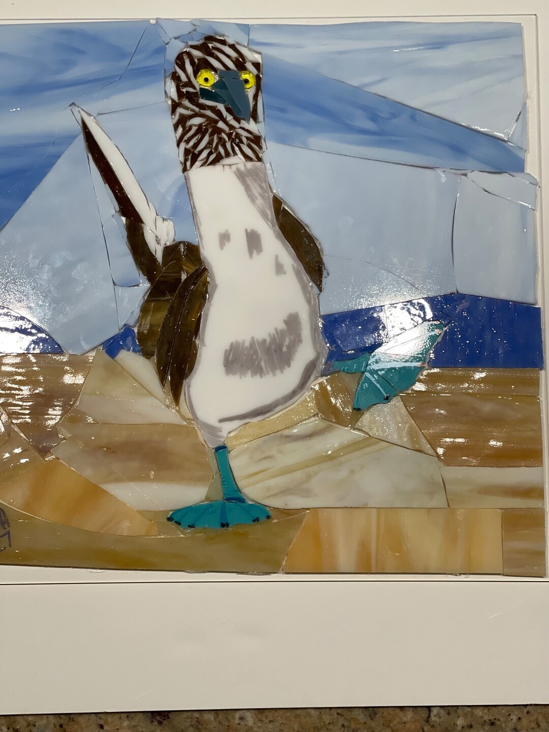 Blue-footed Booby Glass Mosaic 14x14 - Etsy