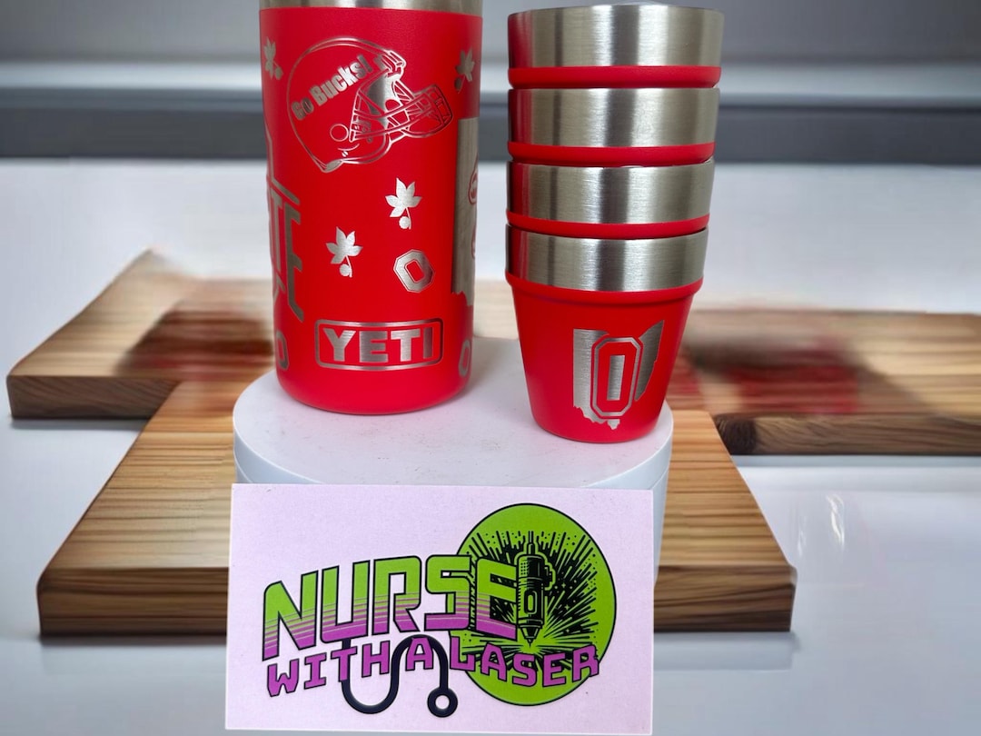 Custom Laser Engraved Yeti Shot Glasses With Carrying Case - Etsy